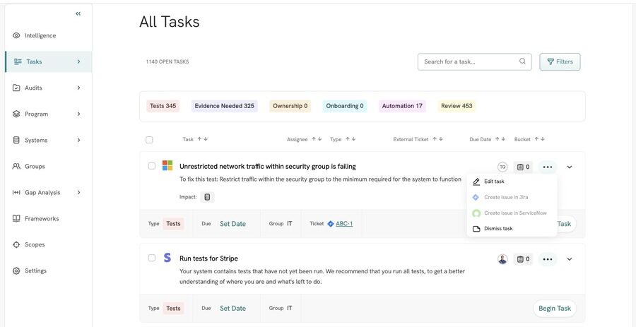 Tasks - TrustOps